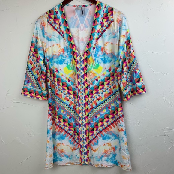 Bar III | Swim | Bar Iii Multicolor Print Skylar Swimsuit Cover Up ...